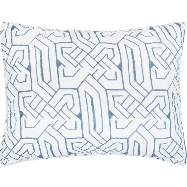 ELISABETH YORK Marlowe Storm Geometric Cotton Pillow Sham 20" X 26 - White