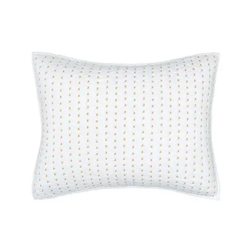 CAROL & FRANK Hilton Ochre Cotton Pillow Sham - White