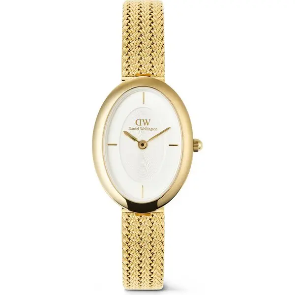 DANIEL WELLINGTON Juliette Braided Mesh Strap Watch - Gold