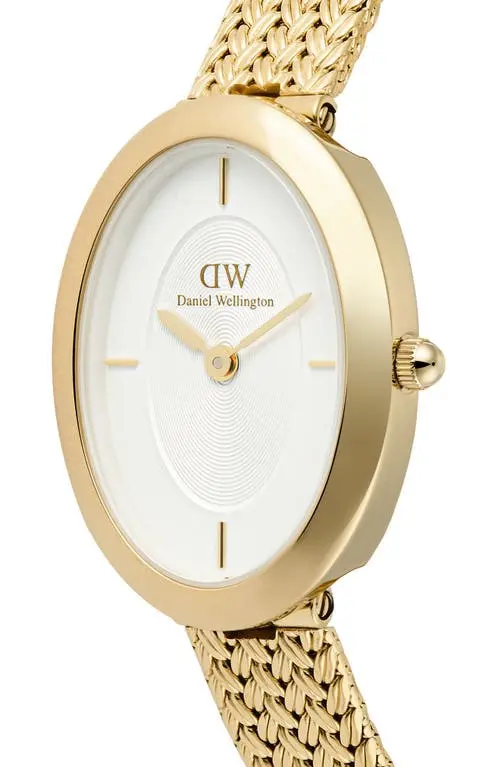 DANIEL WELLINGTON Juliette Braided Mesh Strap Watch - Gold