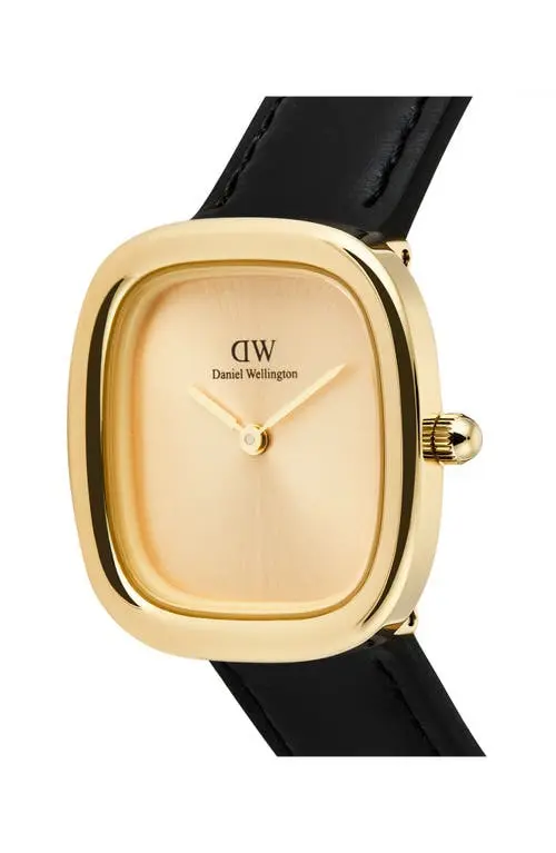 DANIEL WELLINGTON Margot Sheffield Unitone Leather Strap Watch - Gold
