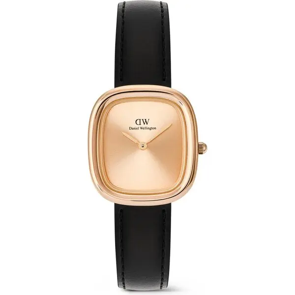 DANIEL WELLINGTON Margot Sheffield Unitone Leather Strap Watch - Rose Gold