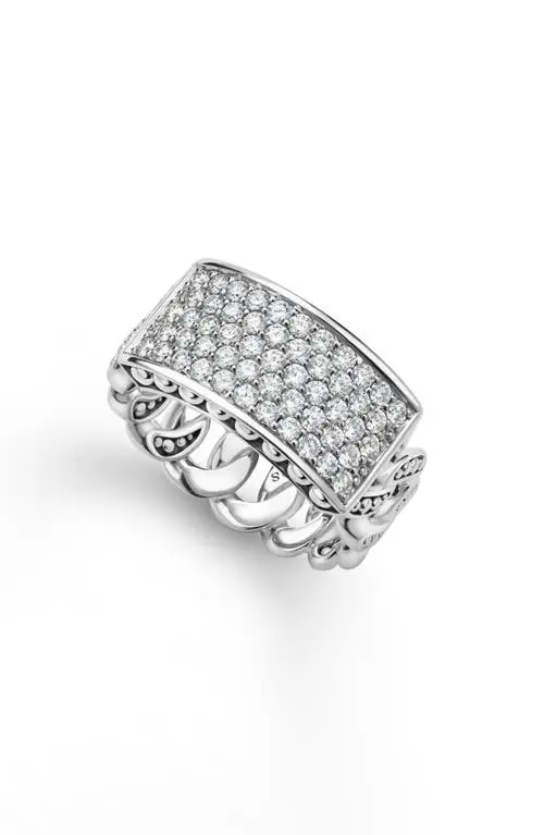 Lagos Pavé Diamond Curb Link Ring