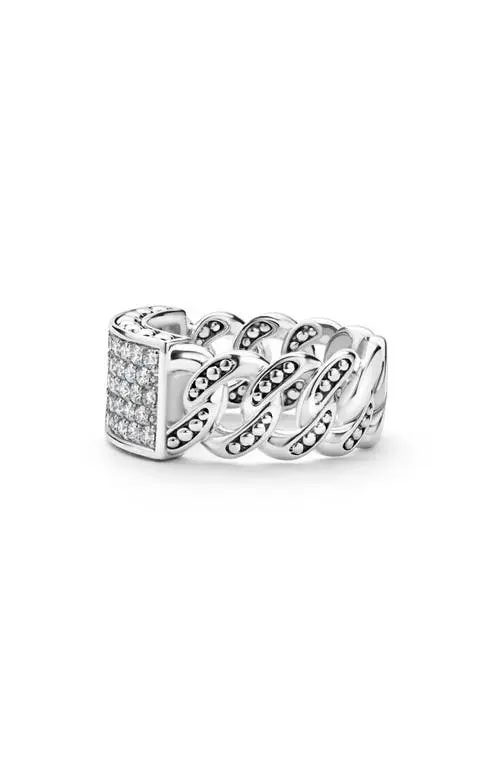 Lagos Pavé Diamond Curb Link Ring