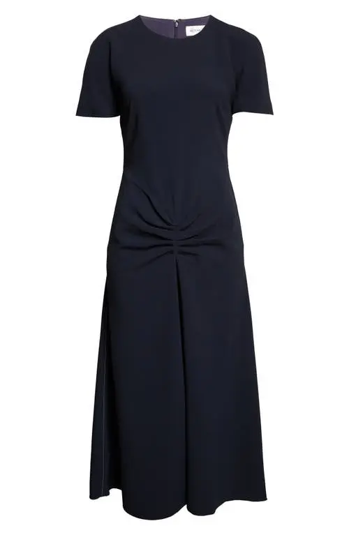 Victoria Beckham Gathered Detail Jersey Midi Dress