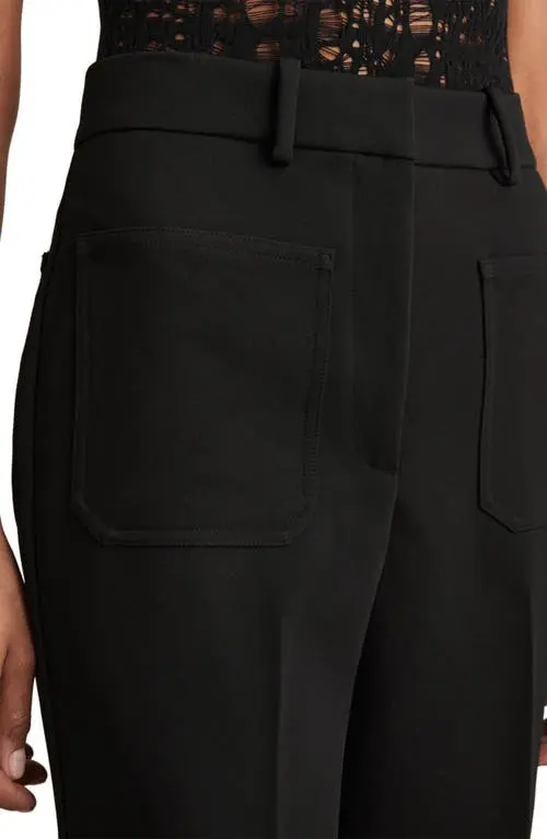 REISS Priya Flared Trousers - Black