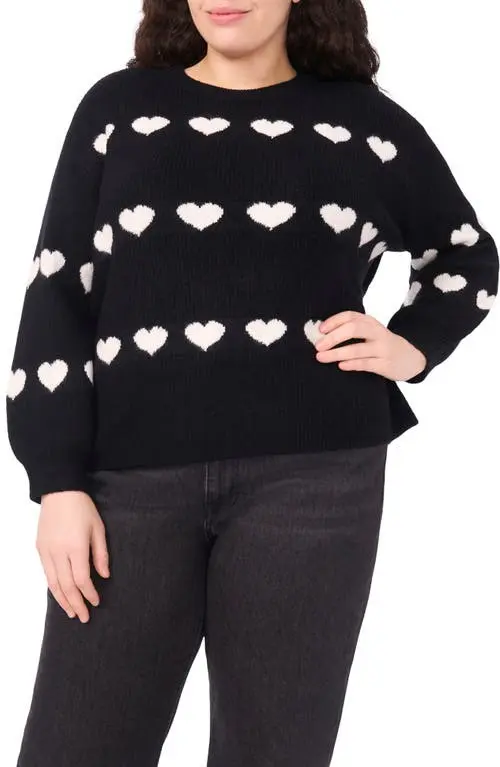 CECE DUPRAZ Heart Jacquard Crewneck Sweater