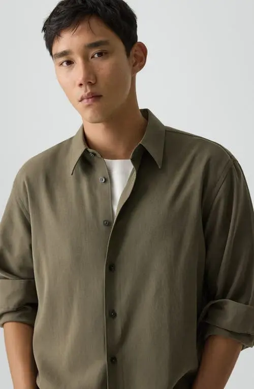 Theory Leaf Relaxed Button-up Shirt - Tarmac