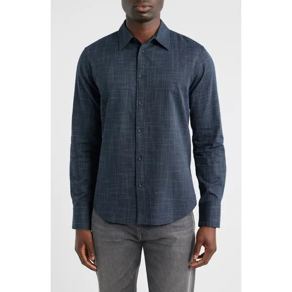 Rag & Bone Tomlin Crosshatch Cotton Button-up Shirt - Blue