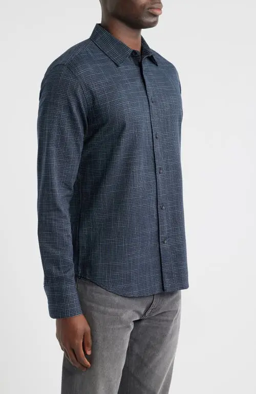 Rag & Bone Tomlin Crosshatch Cotton Button-up Shirt - Blue