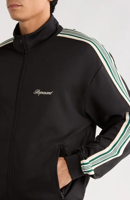 REPRESENT Embroidered Logo Stripe Track Jacket
