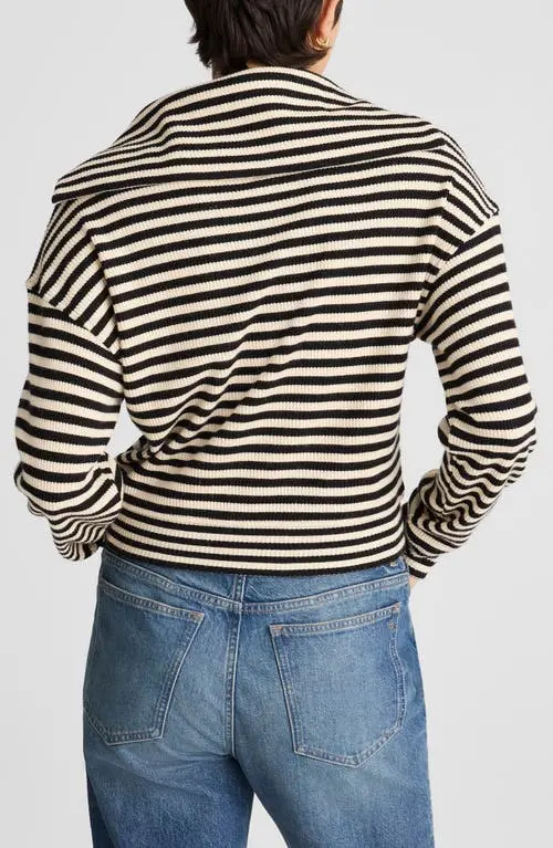 Madewell Stripe Rib-knit Half-zip Pullover
