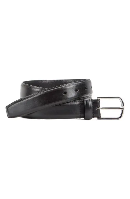 Johnston & Murphy Edge Embossed Leather Belt - Black