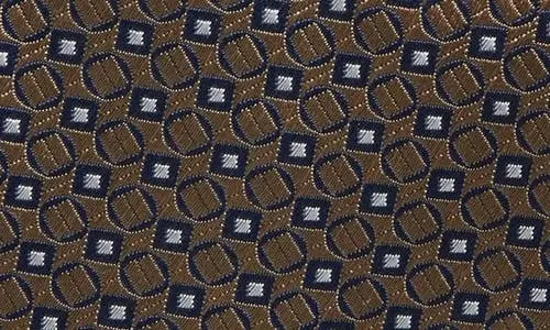 Canali Geometric Silk Neck Tie - Brown