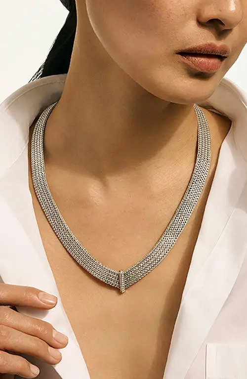 John Hardy Pavé Diamond Sterling Necklace - Silver