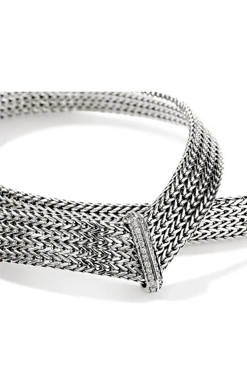 John Hardy Pavé Diamond Sterling Necklace - Silver