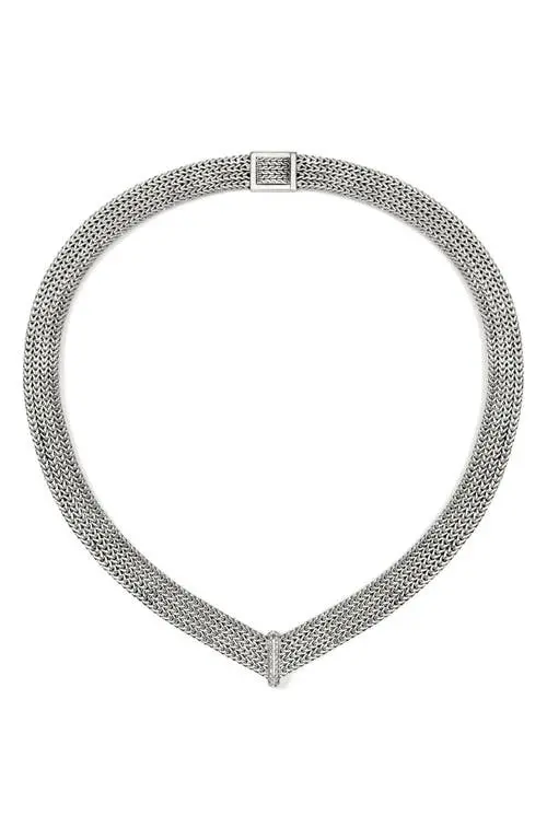 John Hardy Pavé Diamond Sterling Necklace - Silver