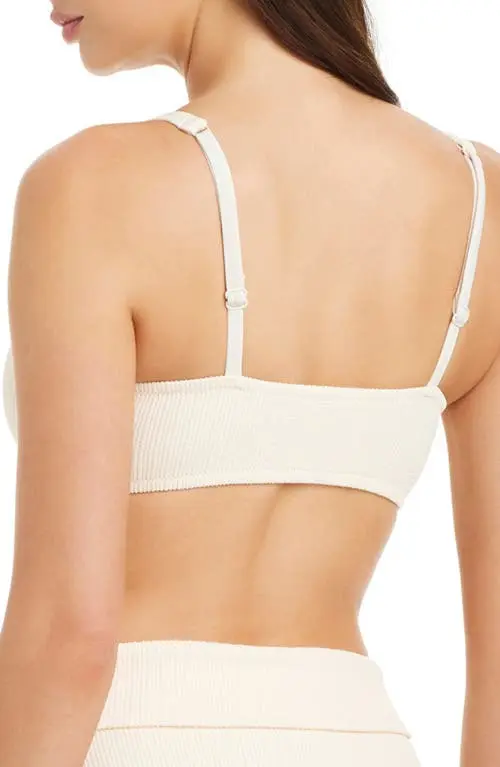 Sanctuary Rib Triangle Bikini Top - White Sand