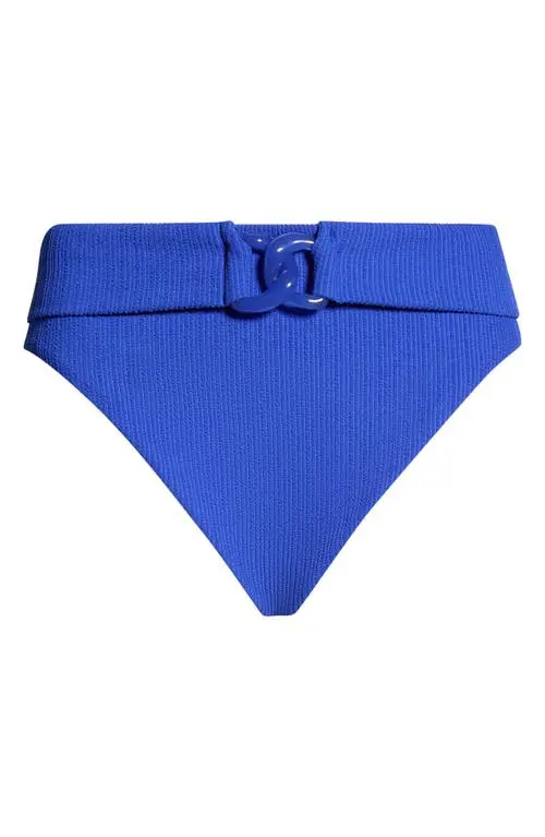 Sanctuary Rib High Waist Bikini Bottoms - Luminous Blue