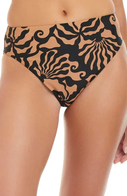 Sanctuary Printed High-waist Bikini Bottom - Black