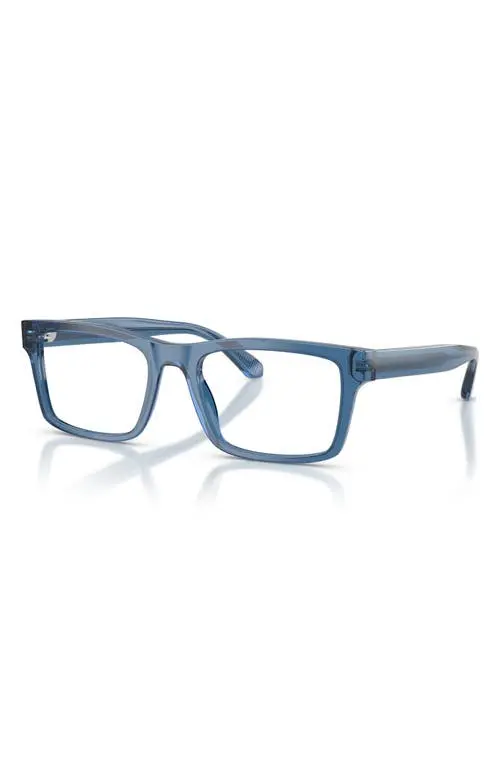Emporio Armani 57mm Rectangle Eyeglasses - Shiny Blue/demo Lens