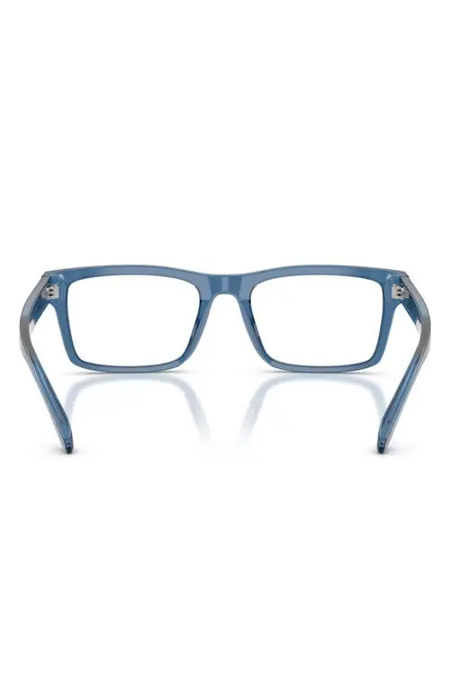Emporio Armani 57mm Rectangle Eyeglasses - Shiny Blue/demo Lens