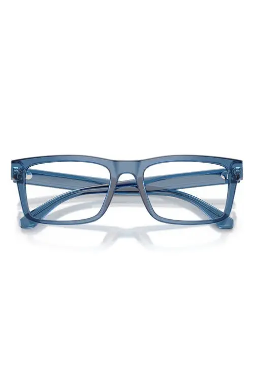 Emporio Armani 57mm Rectangle Eyeglasses - Shiny Blue/demo Lens