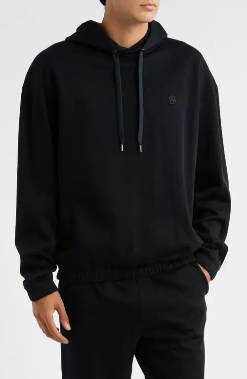 BOSS Stevens Cotton Pullover Hoodie - Black