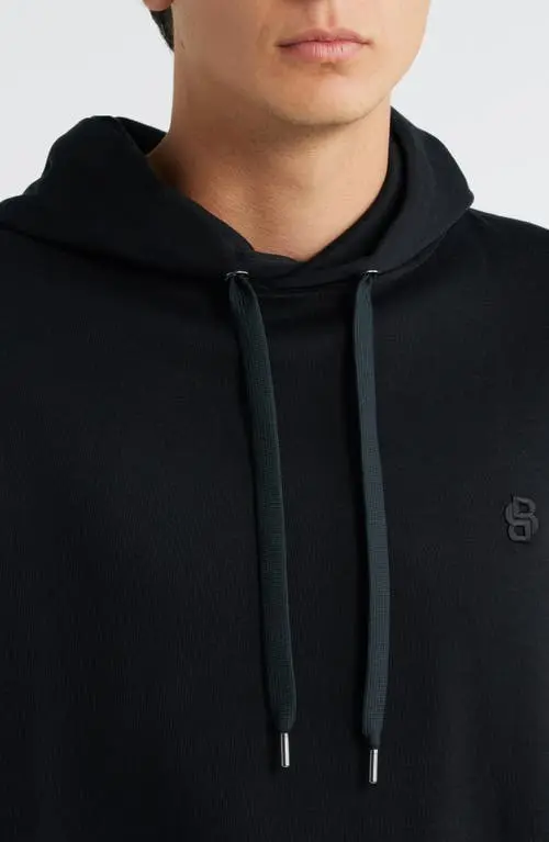 BOSS Stevens Cotton Pullover Hoodie - Black