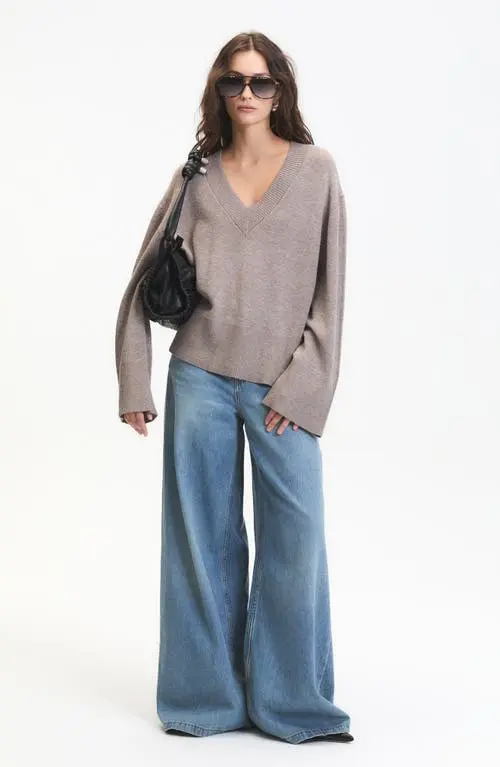 Deluc Asclepias V-neck Sweater - Melange Mink