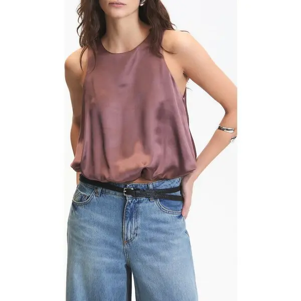 Deluc Leonard Crop Sleeveless Top - Mauve Taupe