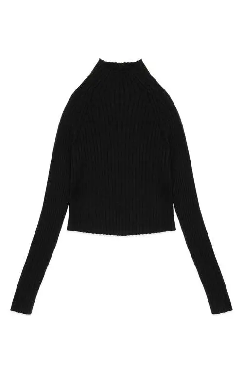 Deluc Randy Rib Crop Sweater - Black