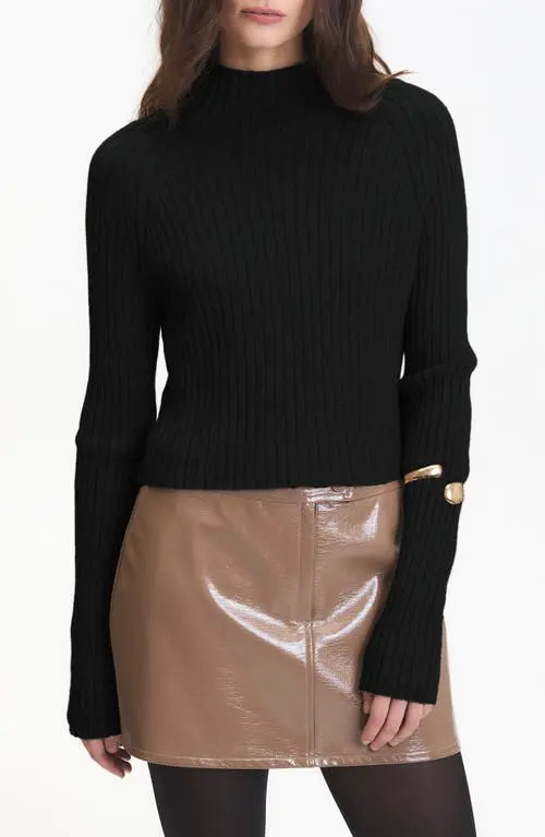 Deluc Randy Rib Crop Sweater - Black