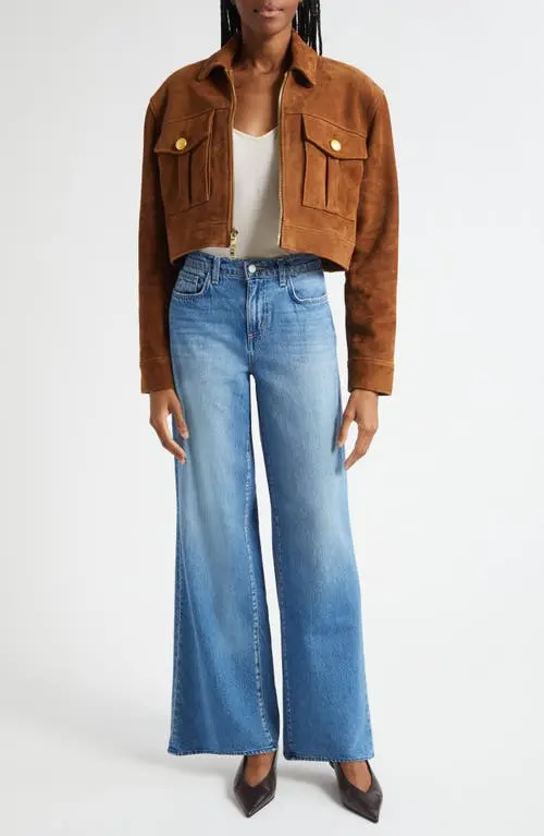 L'Agence Micah Suede Crop Jacket