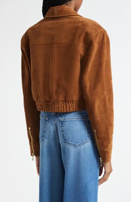 L'Agence Micah Suede Crop Jacket