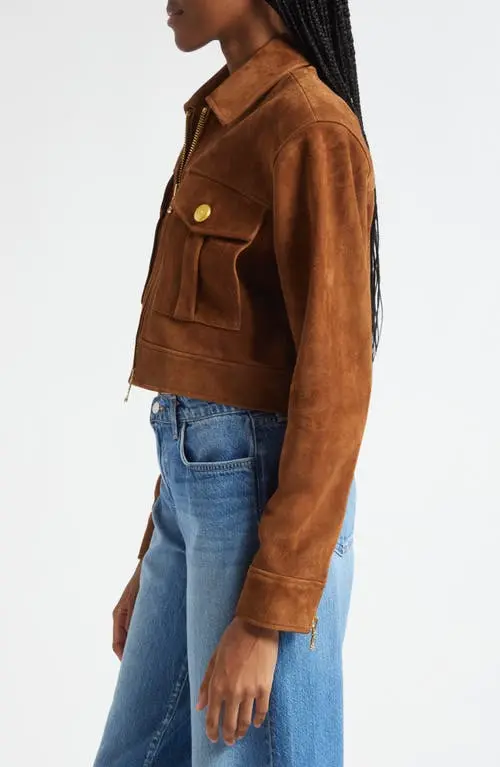 L'Agence Micah Suede Crop Jacket