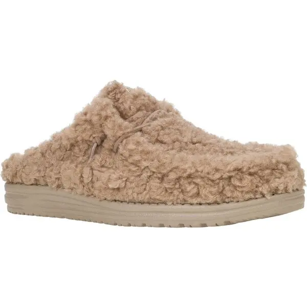 HEY DUDE Wally Faux Shearling Slipper - Timber Wolf