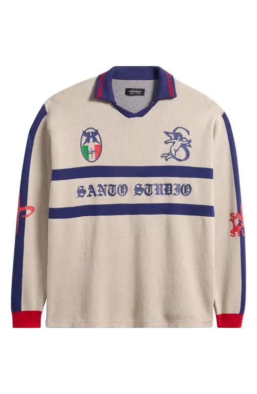 SANTO STUDIO Old English Collar Cotton Sweater