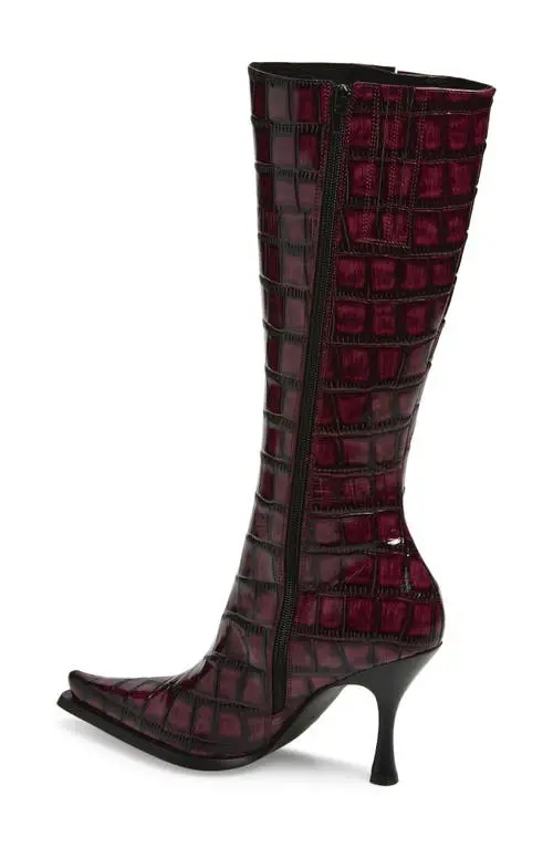 Jeffrey Campbell Stunna Boot - Wine Black Croco