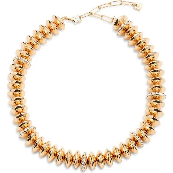 OPEN EDIT Metallic Bead Collar Necklace