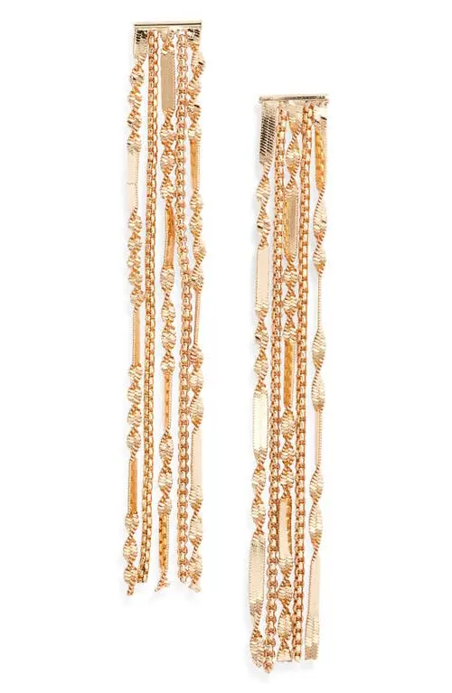 OPEN EDIT Fringe Dangle Earrings - Gold