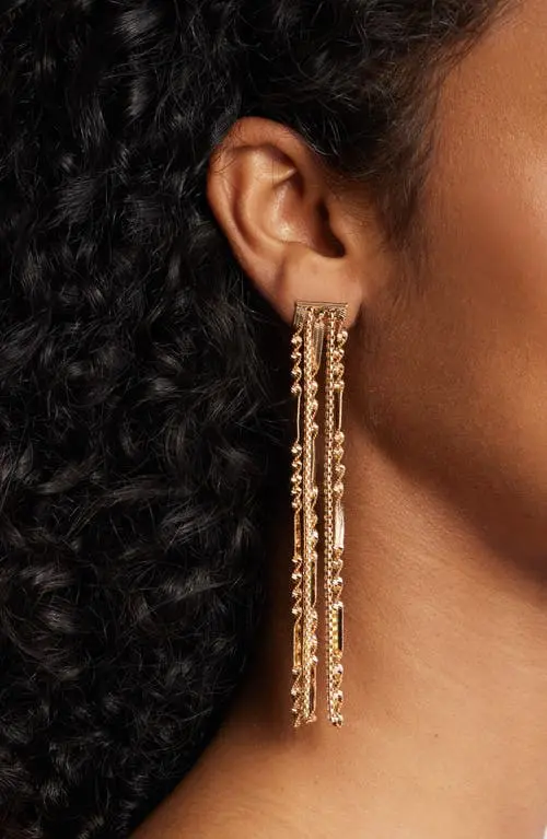 OPEN EDIT Fringe Dangle Earrings - Gold