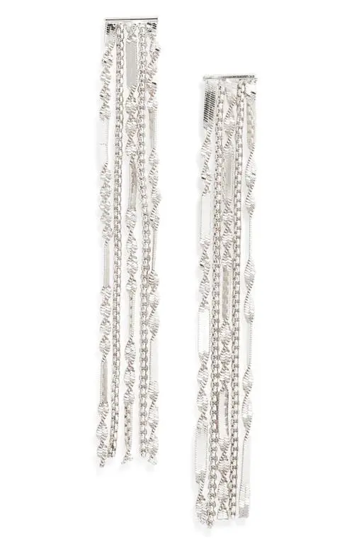 OPEN EDIT Fringe Dangle Earrings - Silver