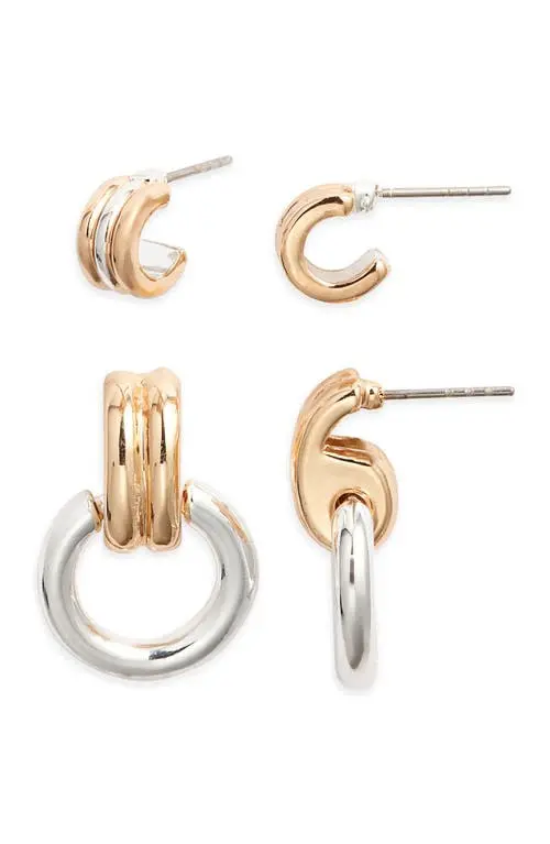 OPEN EDIT Hoop Earrings Set - Goldilver