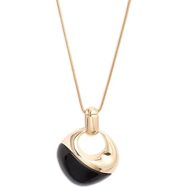 OPEN EDIT Pendant Necklace - Black- Gold