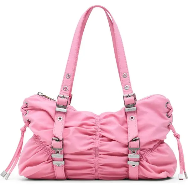 Desigual Ruched Shoulder Bag - Pink
