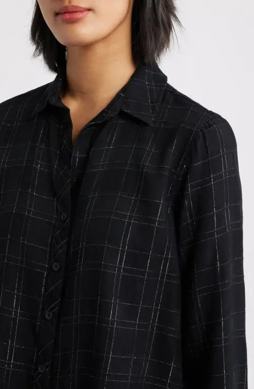CLOTH & STONE Metallic Check Button-up Shirt
