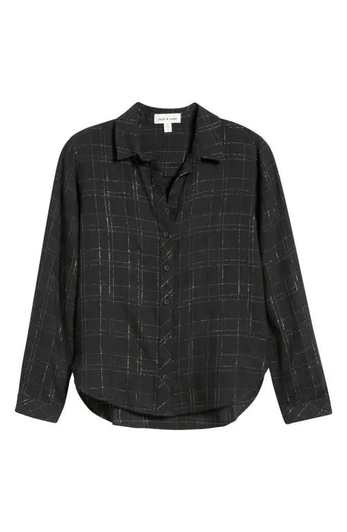 CLOTH & STONE Metallic Check Button-up Shirt