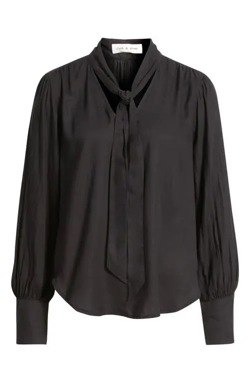 CLOTH & STONE Tie Neck Blouse