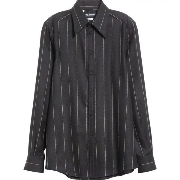 Dolce & Gabbana Gold Fit Pinstripe Flannel Shirt